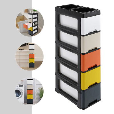 5 Tier Bathroom Storage Cabinet Narrow Floor Standing Storage Cabinet ...