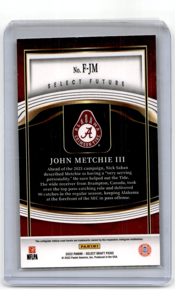 2022 Panini Select Draft Picks John Metchie III Alabama Crimson Tide #F ...