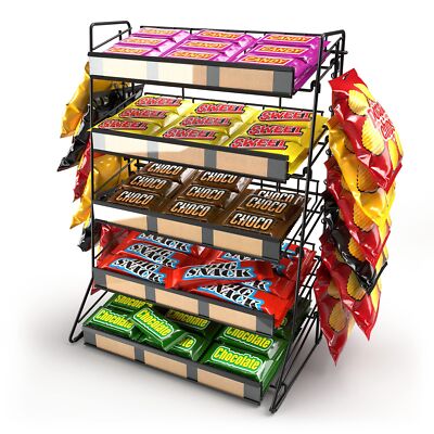 DS THE DISPLAY STORE 5 Tier Candy Display Rack, Large Snack Organizer ...
