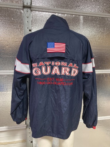 National Guard Jacket - Mens XL - Windbreaker - Zip Up - Blue | eBay
