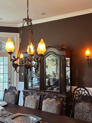 Vintage Brass Mermaid Ceiling Pendant Light - Art Deco Chandelier Lamp ...