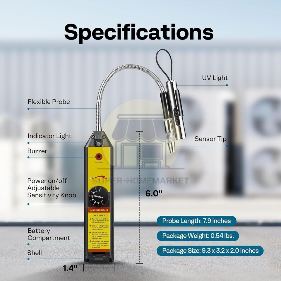 WJL-6000 AC Freon Halogen Leak Detector Refrigerant R22/R410A/R134A | eBay