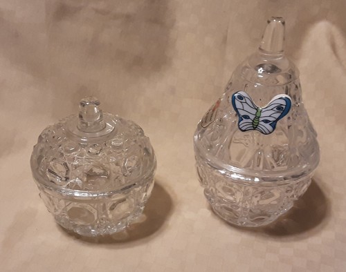 Pair of Vintage 24%lead Crystal Trinket Boxes, 1 w/Butterfly | eBay