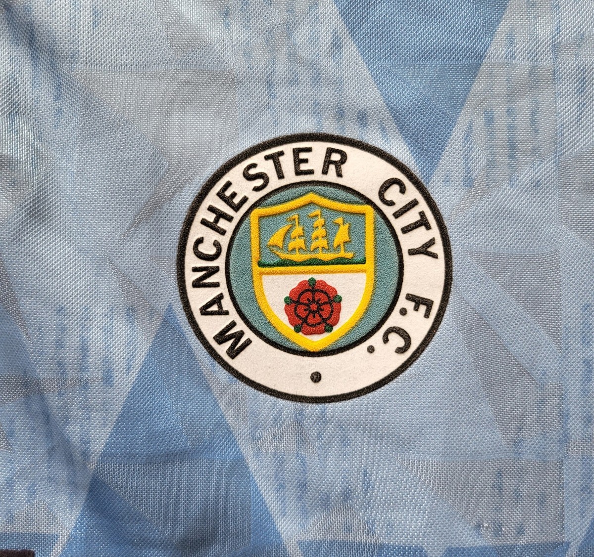 Manchester City 1989 - 1991 Home football Umbro Score Draw Manchester City 1989 - 1991 Home football Umbro Score Draw