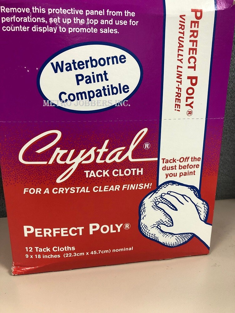 Crystal Tack Cloths Perfect Poly, Waterborne Paint Compatible, 12/Box 9 ...