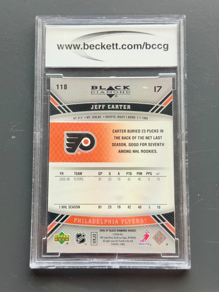 2006-07 Jeff Carter Black Diamond #118 - BCCG 9 - CRACKED CASE | eBay
