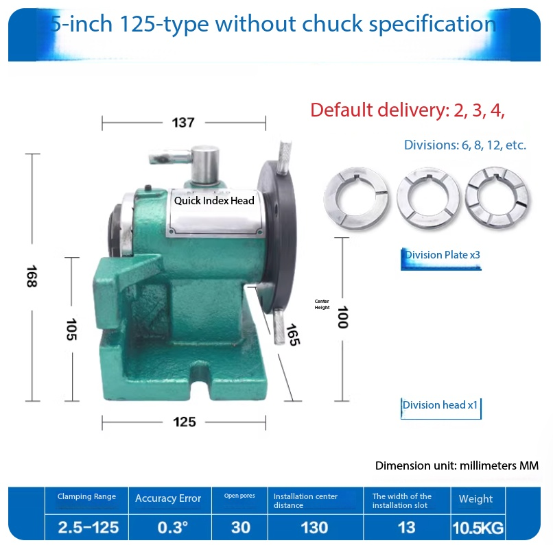 Indexing Head Milling Machine Vertical/Horizontal Dual-Use Indexing ...