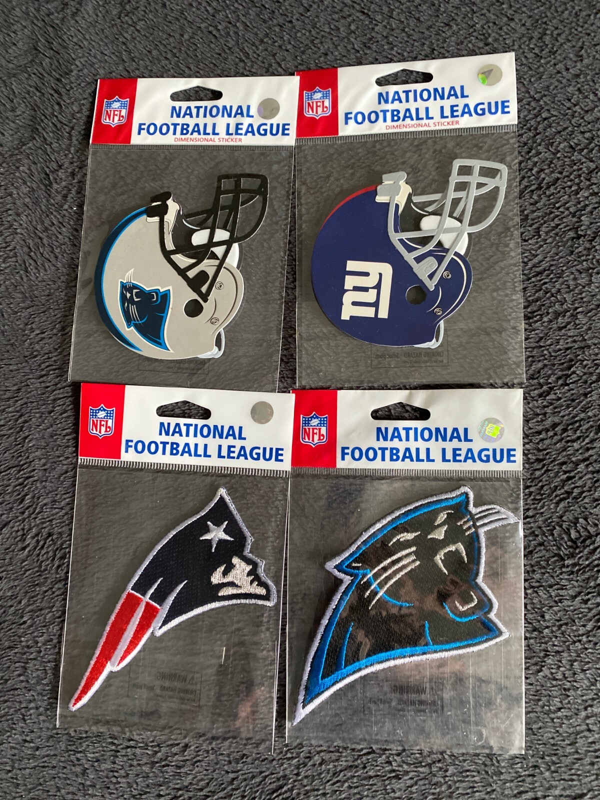 EK SUCCESS NFL LOT OF 2 DIMENSIONAL STICKERS & 2 PATCHES, PANTHERS ...