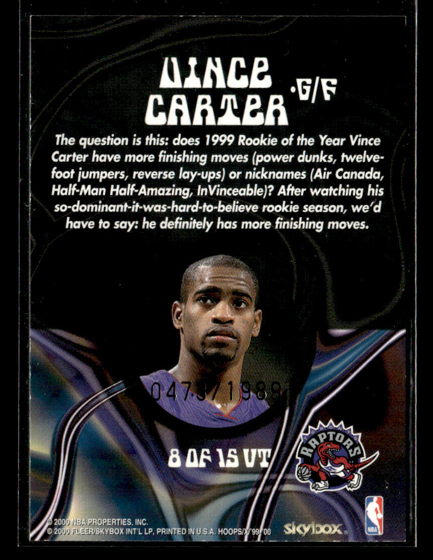 1999-00 Skybox NBA Hoops Decade - Up Tempo Parallel #8UT Vince Carter ...