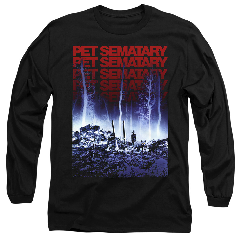 Pet Sematary Long Sleeve T-Shirt Repeat Black Tee | eBay