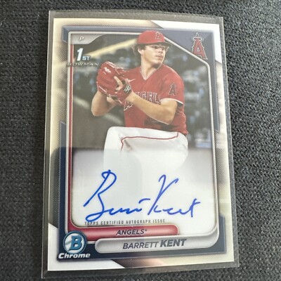 2024 Bowman Chrome Barrett Kent 1st Auto Los Angeles Angels RC | eBay