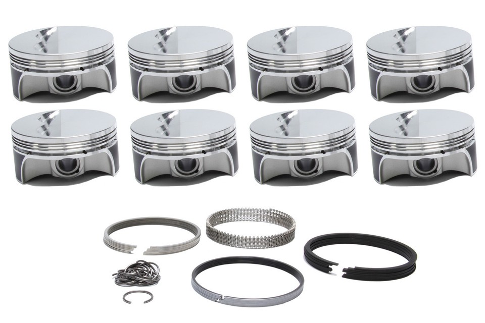 SPORTSMAN RACING PRODUCTS SBC Flat Top Pro-Series Piston & Ring Set 4. ...