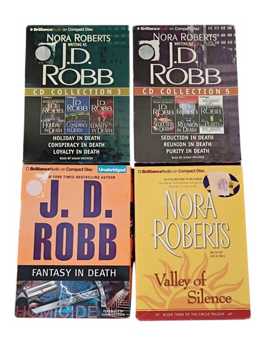 Lot of 4 Nora Roberts/JD Robb CD Audio Book Boxes - 8 Books | eBay