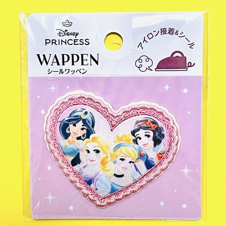 2 Piece Set Disney Princess Iron On Patches (Heart Shape Round Shape ...