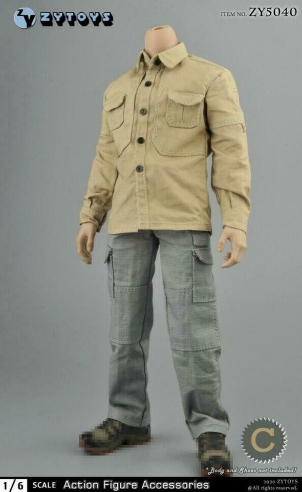 1/6 Combat Clothes Shirt Pants Set C For 12" Hot Toys Worldbox Male ...