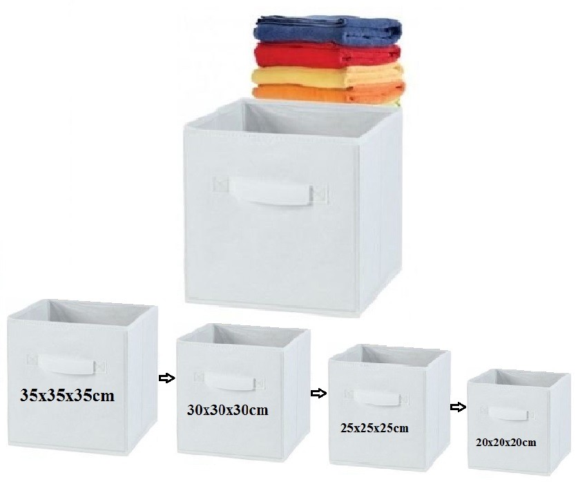 Grey Foldable Square Canvas Storage Collapsible Folding Box Fabric ...
