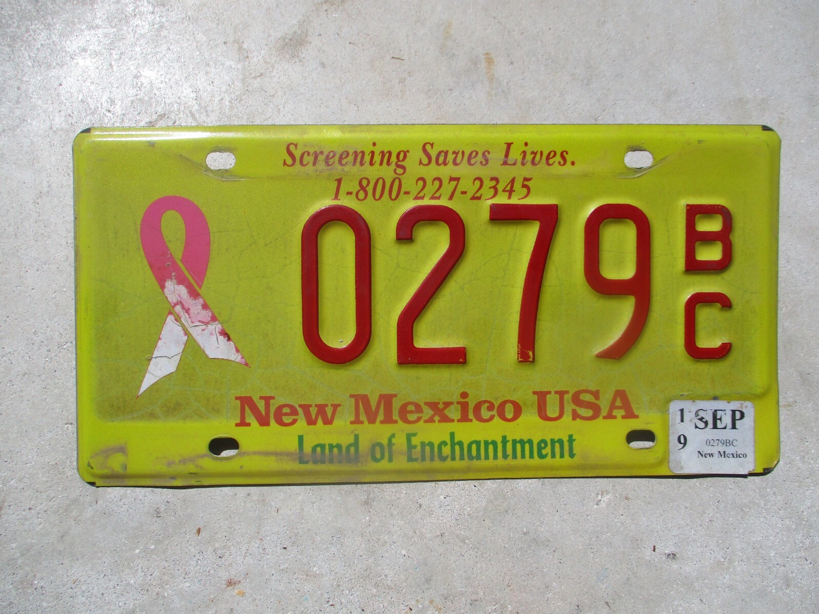 New Mexico Screening Save Lives license plate # 279 | eBay