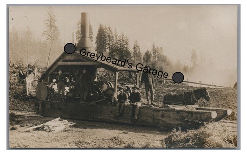 RPPC Unusual Logging Steam Donkey Engine on Skids MUD BAY WA Real Photo ...