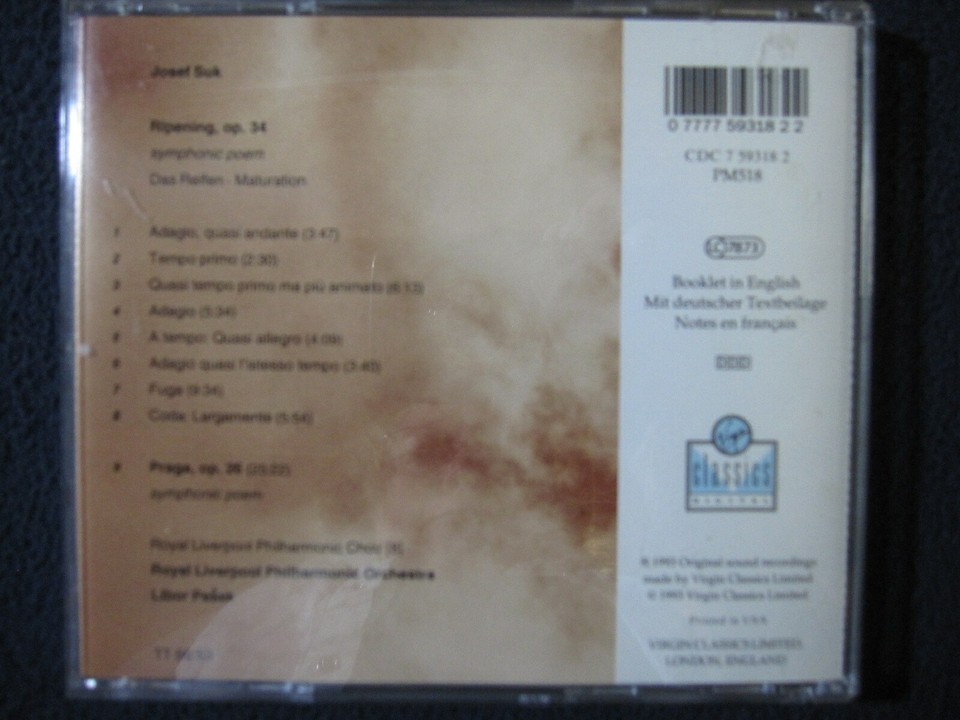 Suk: Ripening (symphonic poem), Op. 34 / Praga (symphonic poem), Op. 26 ...