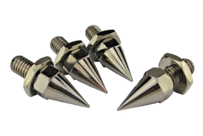4 x Speaker spikes steel isolation M8 thread 38mm black nickle plated ...