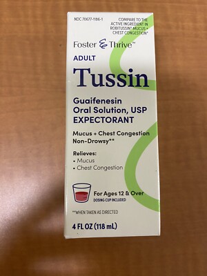 TUSSIN COUGH SYRUP Expectorant Mucus & Congestion Relief Generic ...
