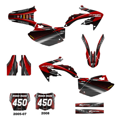 2005 2006 2007 2008 CRF450R CRF 450 450R graphics decal kit #3333 Red ...
