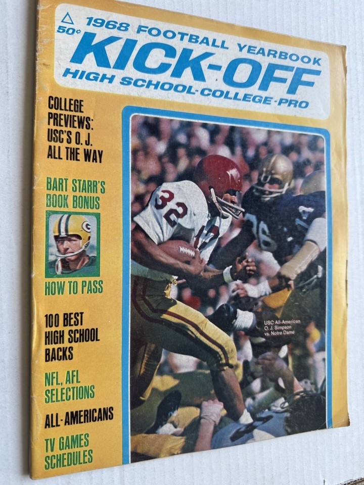 1968 Kick-Off Football Yearbook Magazine – O.J. Simpson Cover USC ...
