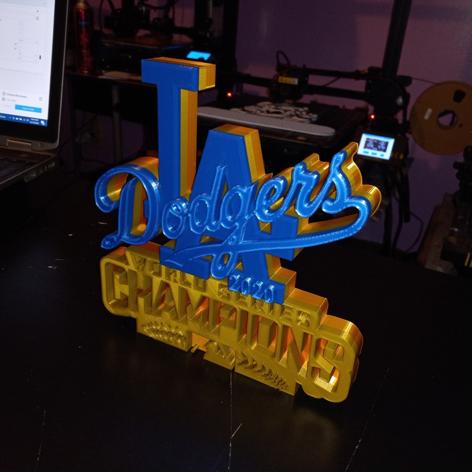 GOLD EDITION LA DODGERS WORLD SERIES CHAMPS SIGN PLAQUE STAND-3D ...