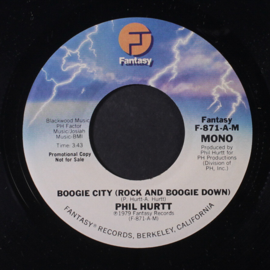 PHIL HURTT: boogie city rock and boogie down / mono Fantasy 7" Single ...