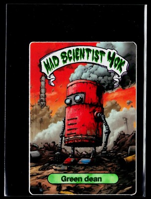 Mad Scientist 40K Garbage Pail Kids Spoof ~ Mini Sticker ~ Green Dean ...