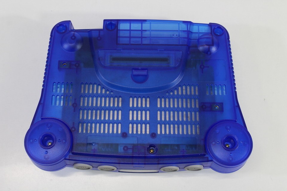Nintendo 64 Clear Blue Console NTSC REGION FREE N64 Controller AC AV ...