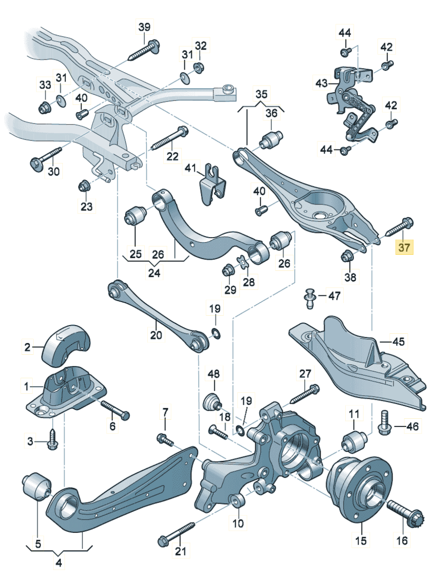 N10640501 VOLKSWAGEN GENUINE OEM TIGUAN BOLT HEX HEAD WITH SHOUL M12X1 ...