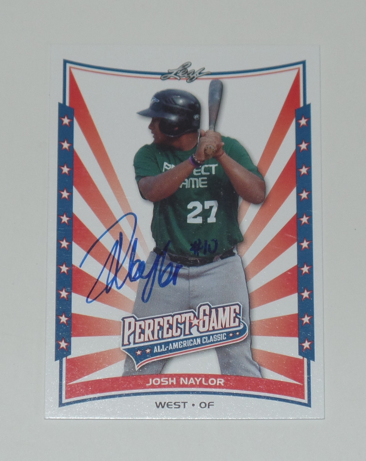 JOSH NAYLOR SIGNED AUTO'D 2014 LEAF PERFECT GAME ALL AMERICAN CARD ...