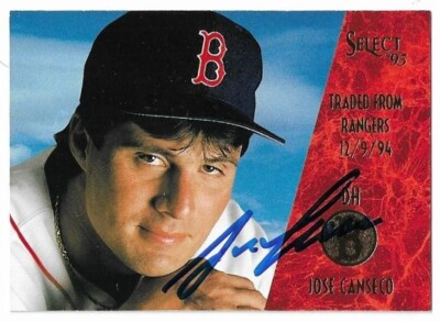 JOSE CANSECO Autographed Signed 1995 Score Select card #231 Boston Red ...