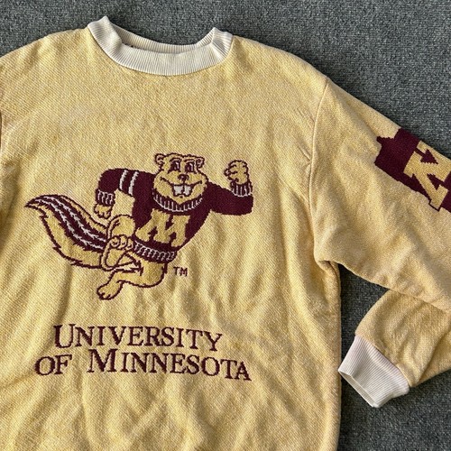 Minnesota Gophers Sweater Men Large Riddle Reverse Weave VTG Oversized ...