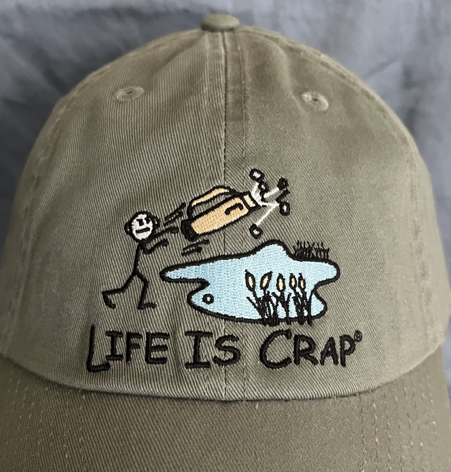 LIFE IS CRAP Baseball Cap Hat Golf Humor Unisex Embroidered Never Worn | eBay