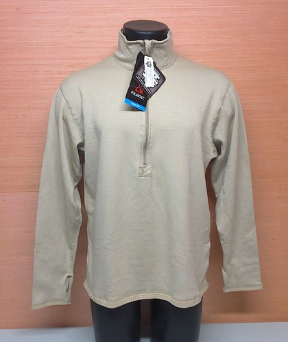 USGI Desert Tan 1/4 Zip Mid Weight L2 Cold Weather Waffle Grid Shirt ...