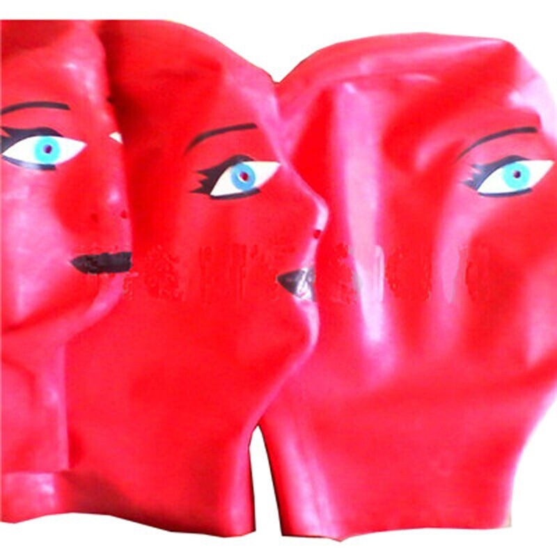 Sexy Red Latex Hood Mask Unisex with Black Trim Cosplay Party Wear ...