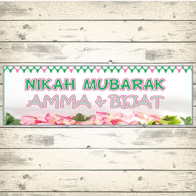 2 PERSONALISED NIKAH MUBARAK BANNERS - NIKKAH - 800mm x 297mm | eBay UK