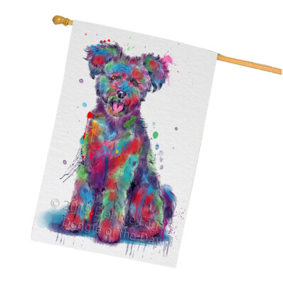 Watercolor Pumi Dog Polyester Double Sided Home Decorative House Flag ...