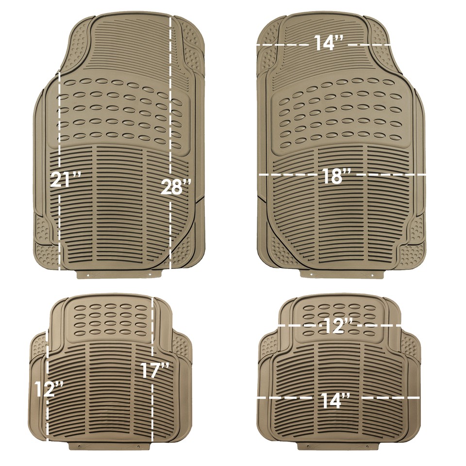 FH Group Universal Fit Trimmable Rubber Cars Floor Mats - Front Mats ...