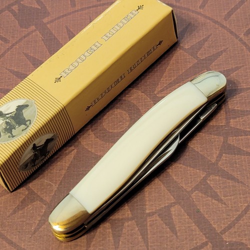 Vintage ROUGH RIDER Knife RR031 Medium Stockman Smooth Pearl Handles | eBay