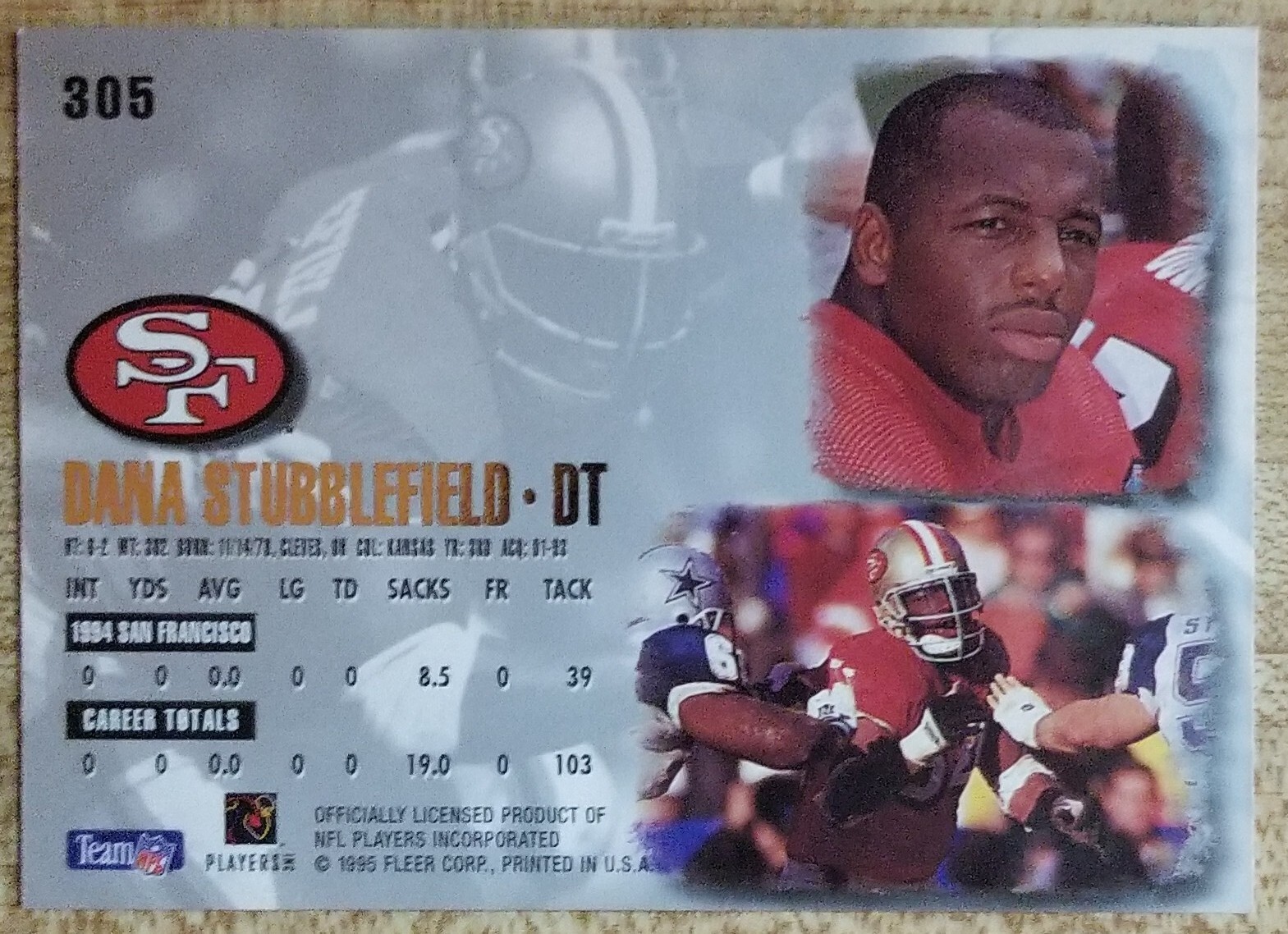 1995 Fleer Ultra - #305 Dana Stubblefield for sale online | eBay