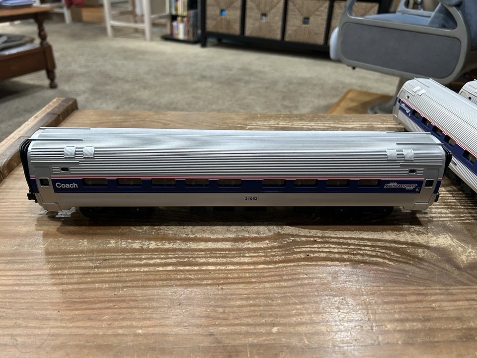 MTH AMTRAK AMFLEET 3 CAR PASSENGER SET O SCALE NORTHEAST DIRECT AMFLEET ...