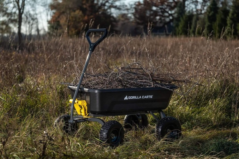 Gorilla Carts 4GCG-NF Poly Dump Cart with No-Flat Tires 4 cu ft 600 lb ...