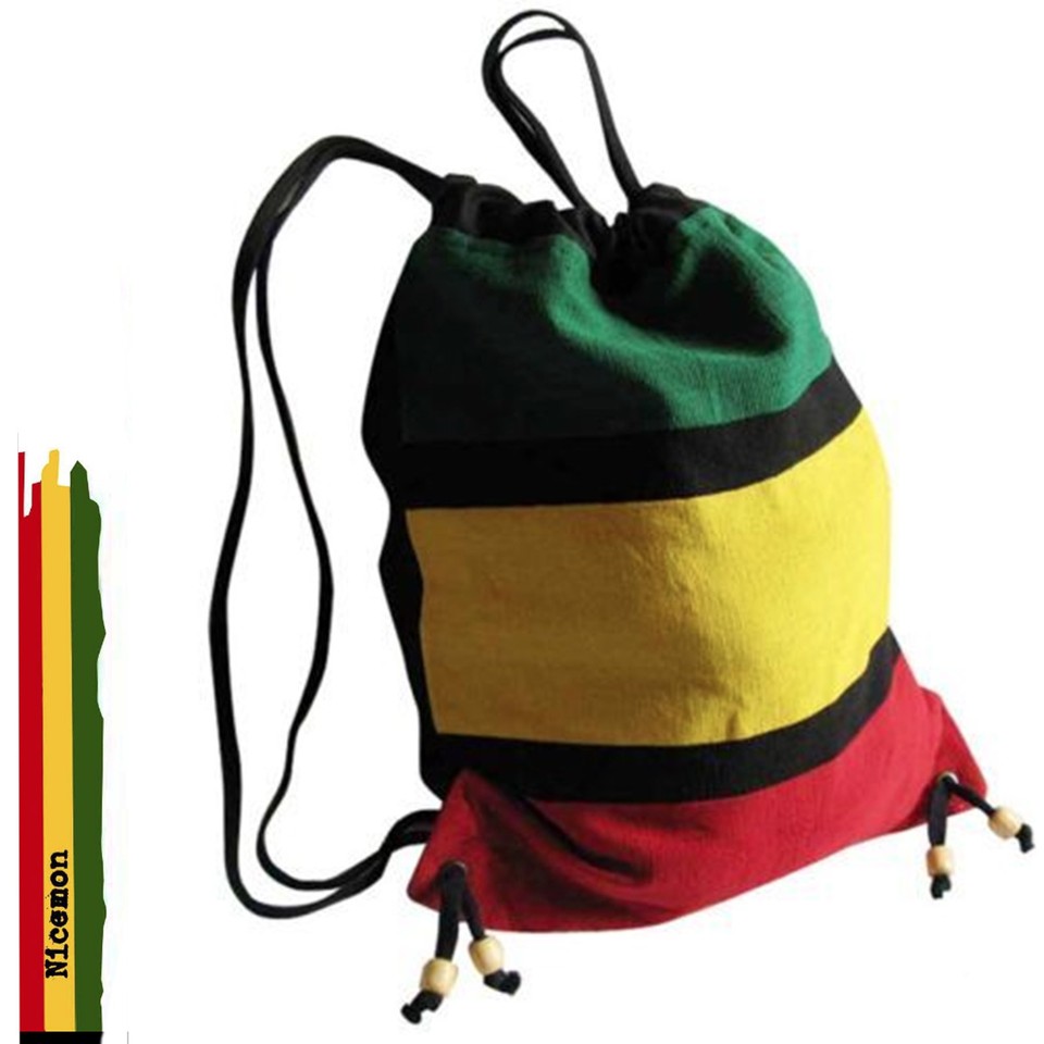Rasta Duffle Square Sack Ez Backpack Back Pack Reggae Marley Jamaica 15 ...