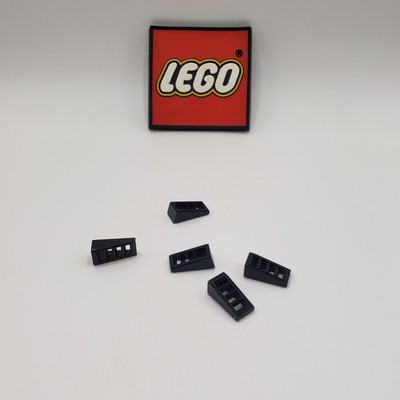 LEGO 2 x 1 x 2/3 18° Slope w 4 Slots BLACK (x5) 61409 NEW REPLACEMENT ...