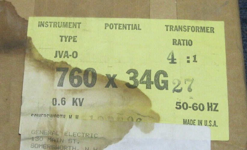 GE 760 X 34G Transformer 0.6 KV 50-60Hz | eBay