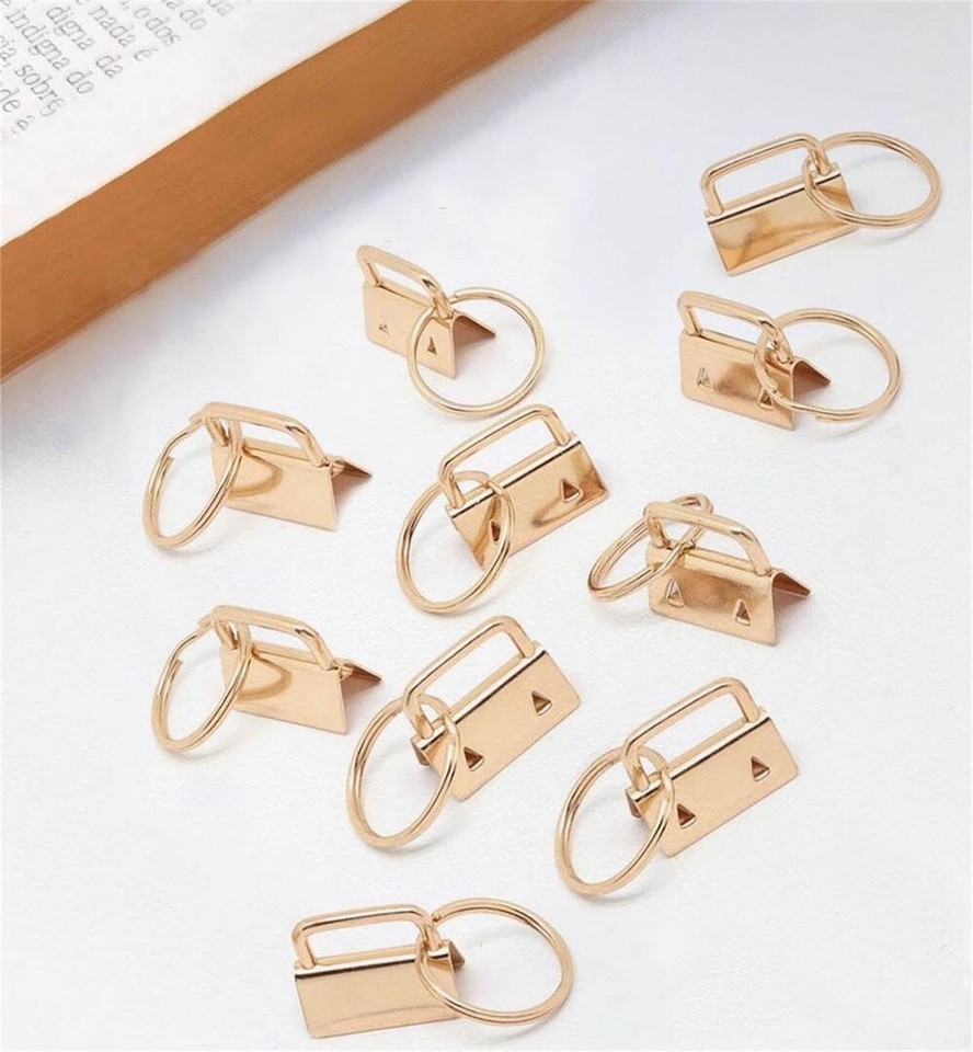 40x Key Fob Hardware 1 Inch with Split Ring for Wristlet Lanyard ...