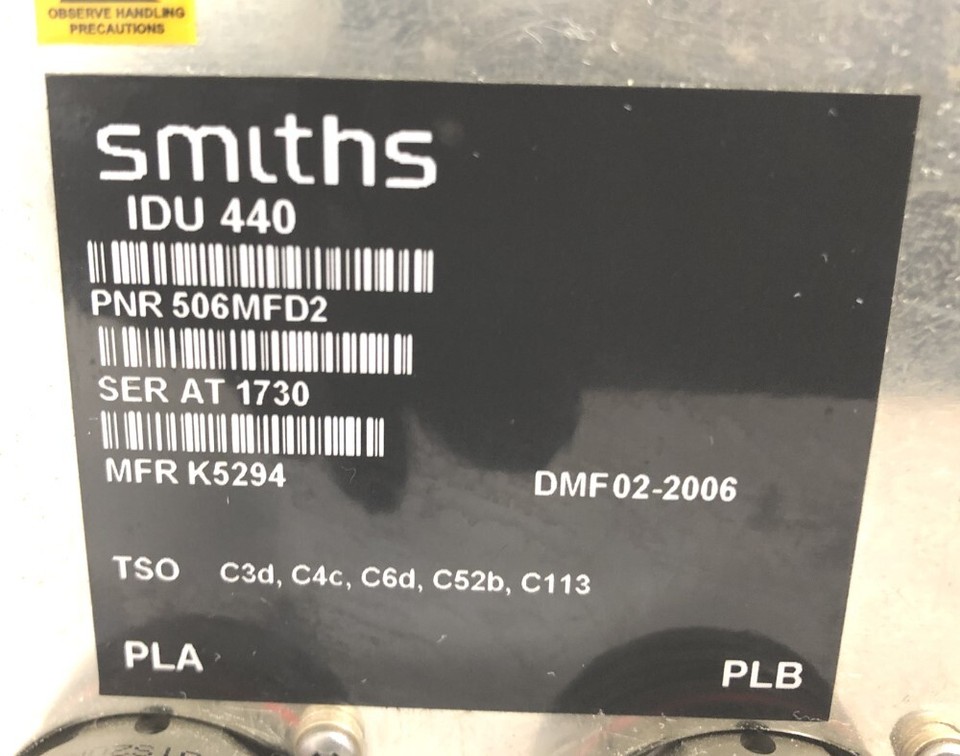 Smiths Industries Aircraft IDU-440 Primary Flight Display Indicator P/N ...